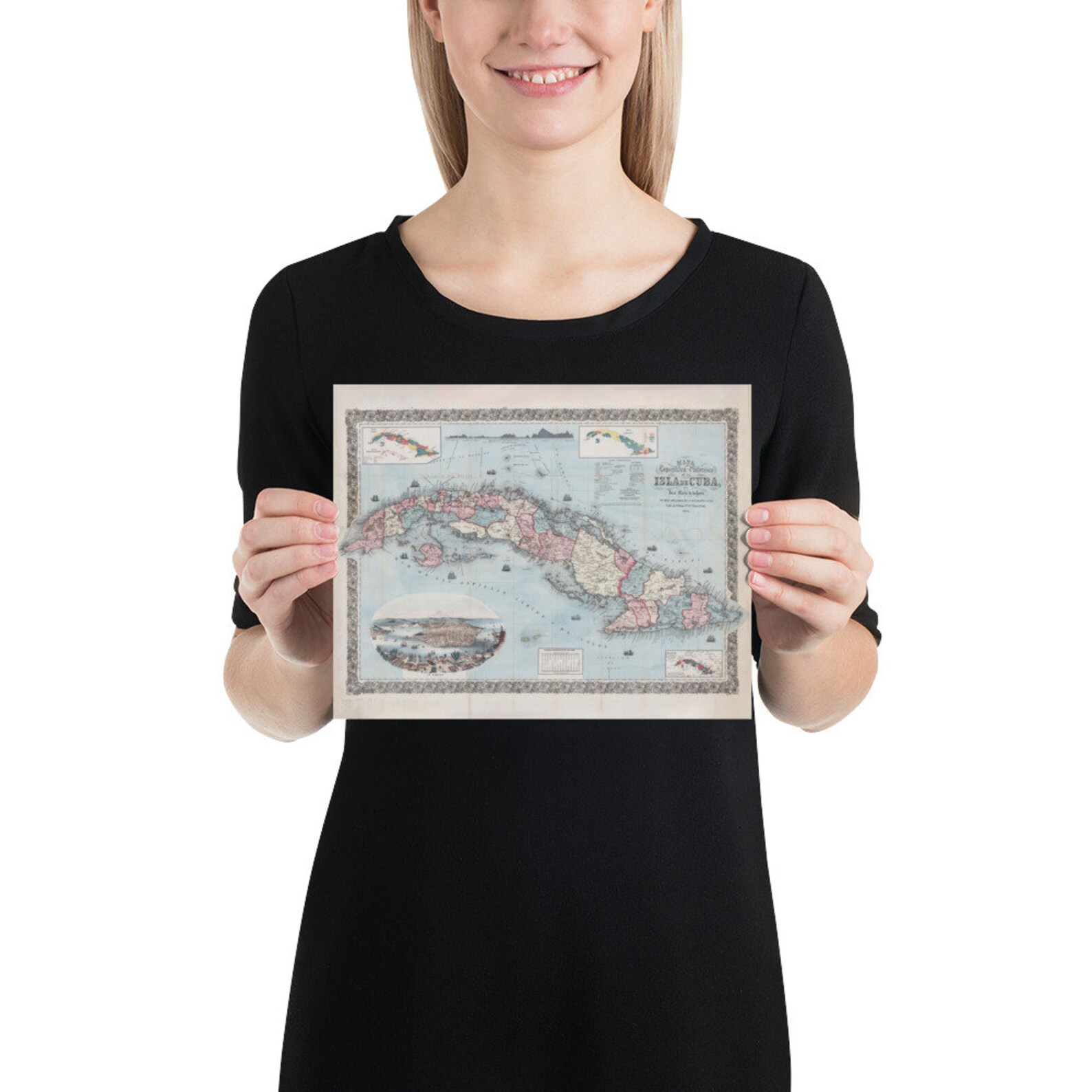 Old Cuba Map (1868) Vintage Cuban Island Atlas Poster - Etsy