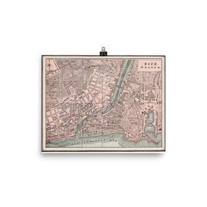Vintage Nice France Map (1901) Old Nice La Belle French Riviera City ...