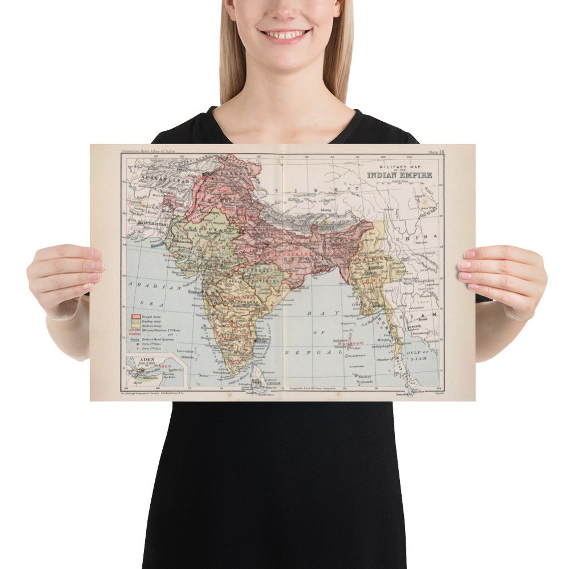 Old Indian Empire Map 1893 Vintage British Raj of India - Etsy