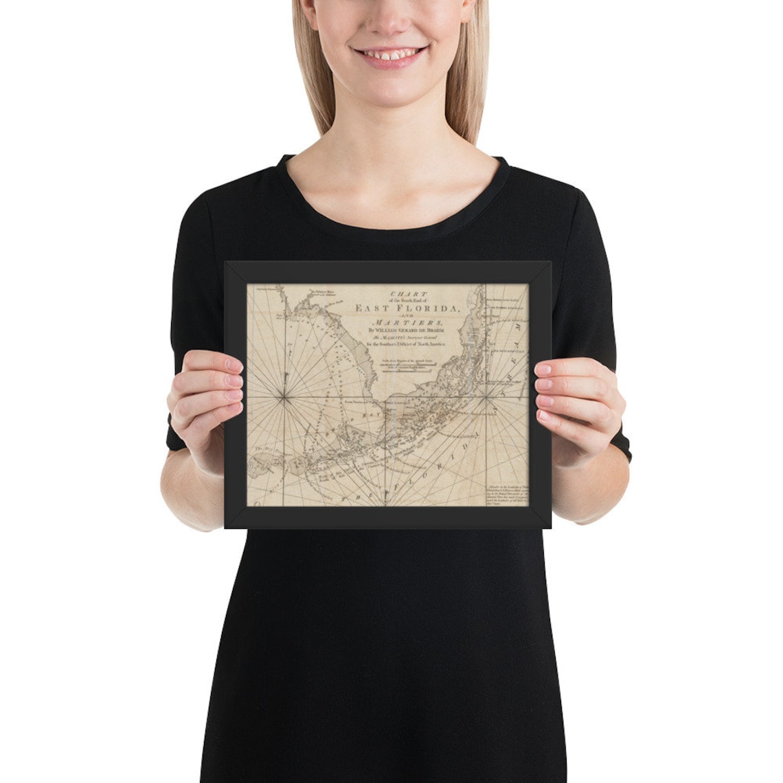 Old Florida Keys Map (1771) Vintage Southern FL Atlas Framed Poster - Etsy