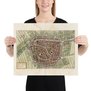 Old Leiden Netherlands Map (1638) Vintage Leyden City Atlas Poster - Etsy