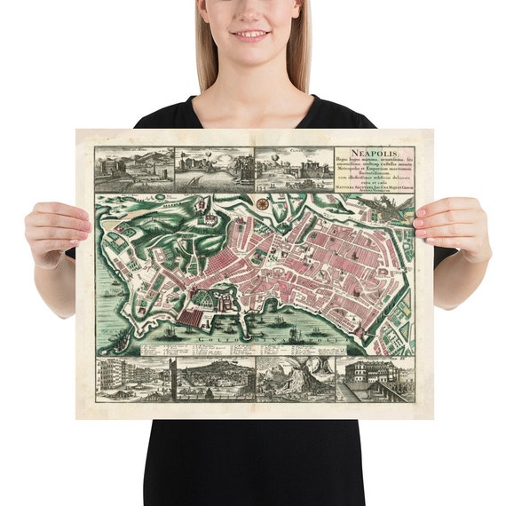 Old Naples Italy Map 1730 Vintage Napoli Italia City Atlas - Etsy