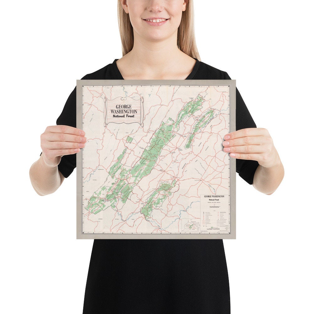 Old George Washington National Forest Map 1964 Vintage WVA & | Etsy