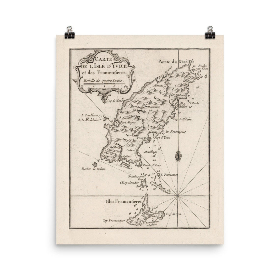 Old Ibiza Spain Map 1764 Vintage Balearic Islands Atlas - Etsy