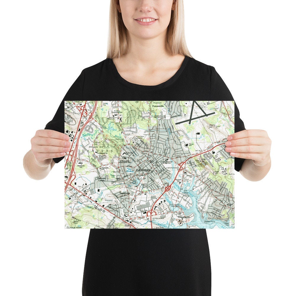 Danvers MA Map 1985 Salem Village Massachusetts Atlas Poster - Etsy