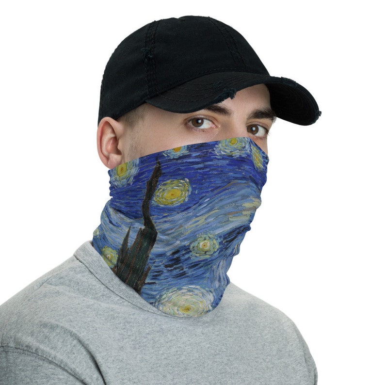Starry Night Face Mask Van Gogh Painting Neck Gaiter - Etsy