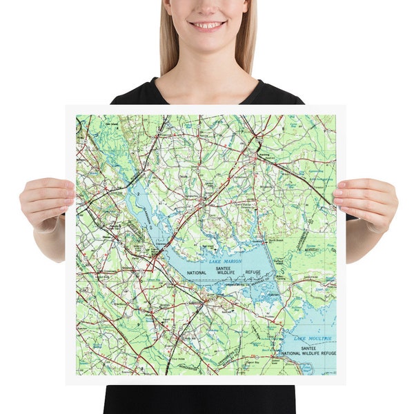 Map of Lake Marion Sc - Etsy