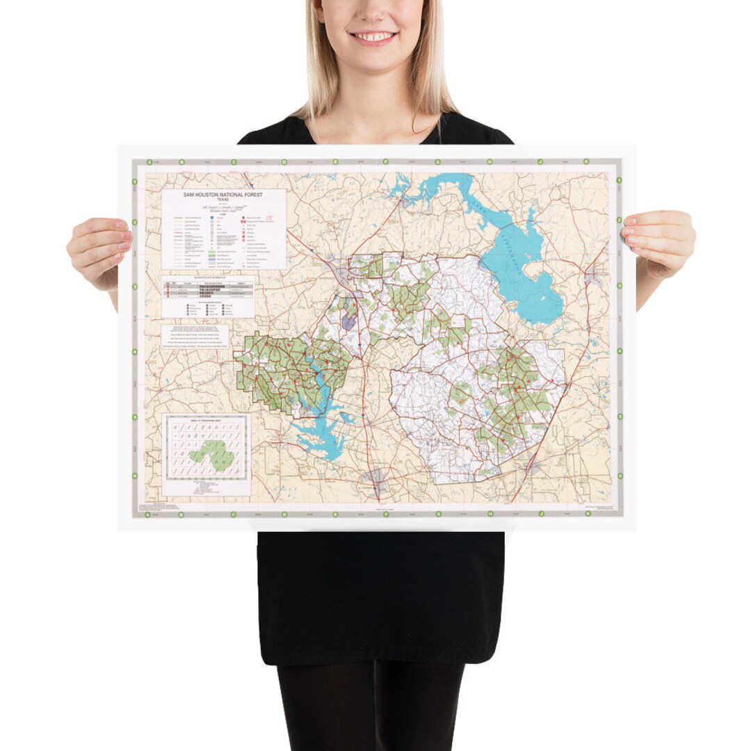 Sam Houston National Forest Map (2011) Texas Woodland Reserve Atlas ...