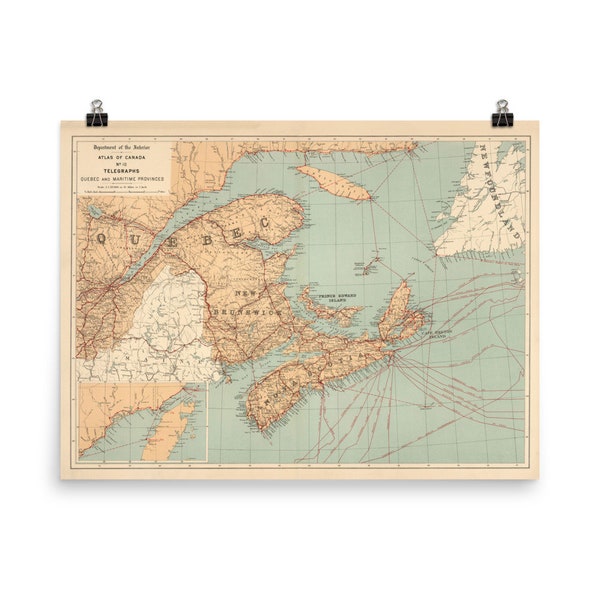New Brunswick Map - Etsy