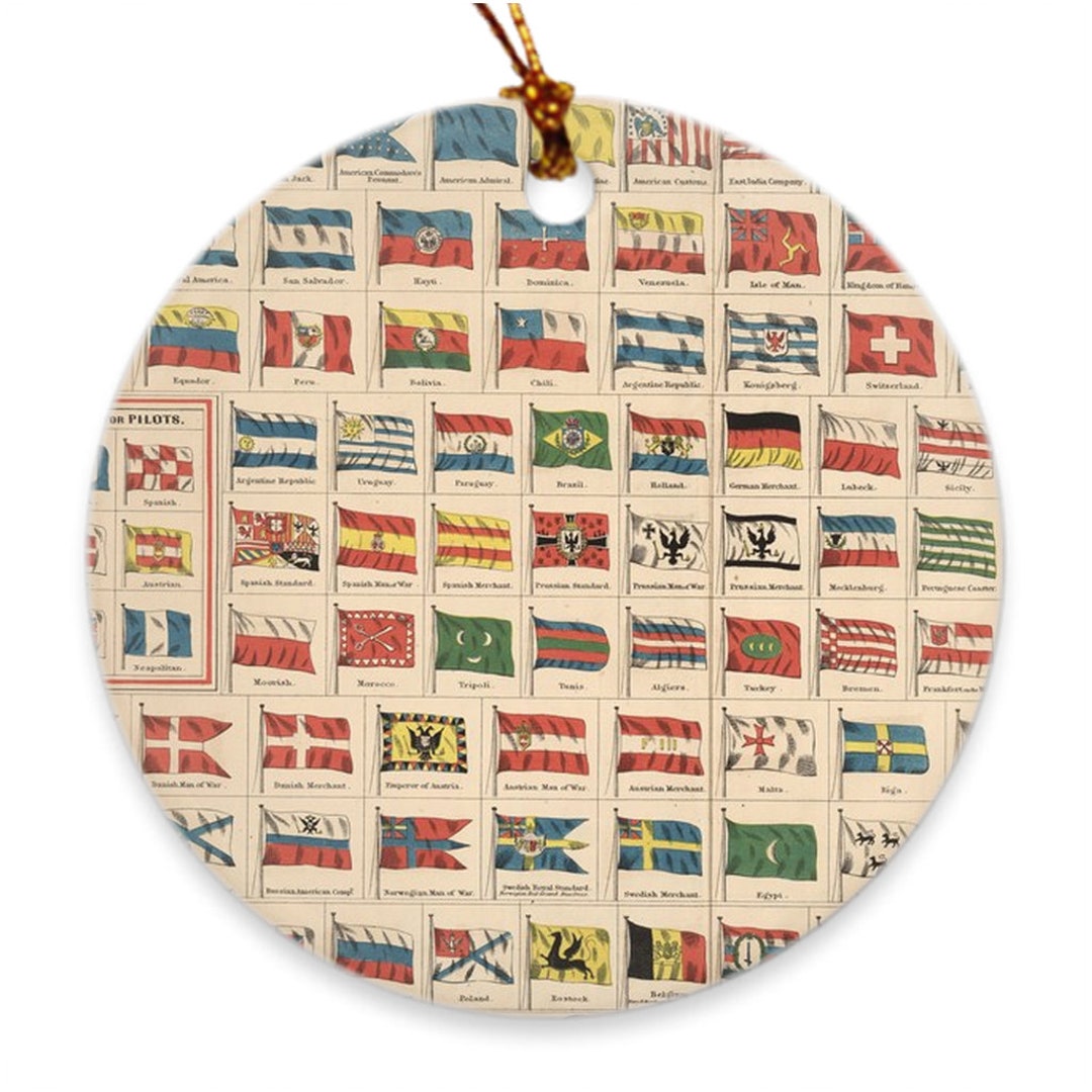 Old Flags of the World Illustration (1863) Vintage National Banners ...