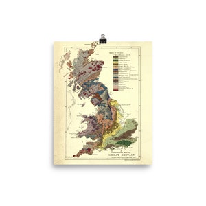 Geology Map of Britain (1878) Old United Kingdom Geological Atlas ...