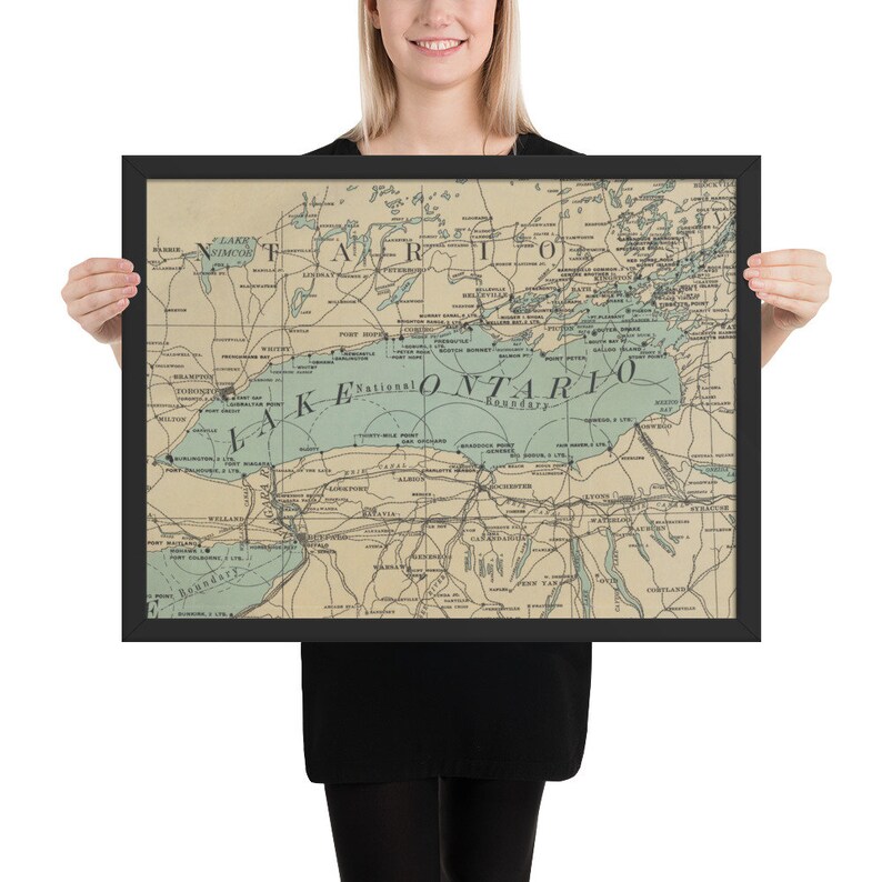 Old Lake Ontario Lighthouses Map 1898 Nautical Great Lakes | Etsy