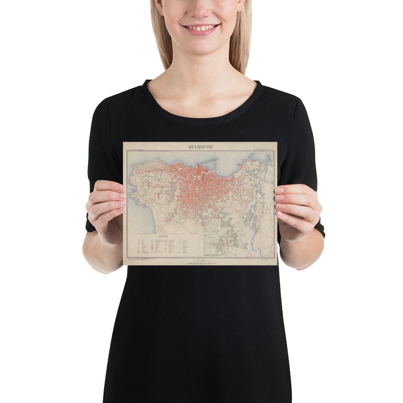 Old Beirut Lebanon Map 1922 Vintage Lebanese City Atlas - Etsy