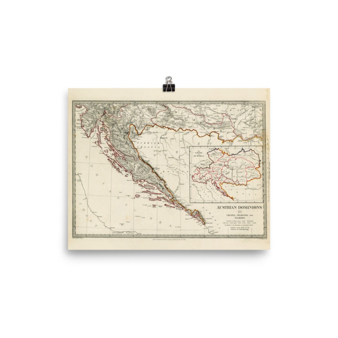 Old Croatia Map (1832) Vintage Adriatic Sea Country Atlas Poster - Etsy