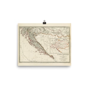 Old Croatia Map (1832) Vintage Adriatic Sea Country Atlas Poster - Etsy