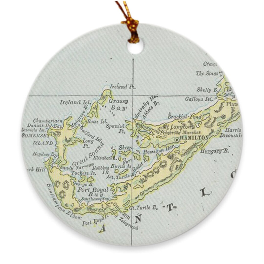 Old Bermuda Map (1901) Vintage Bermudian Atlas Ornaments - Etsy