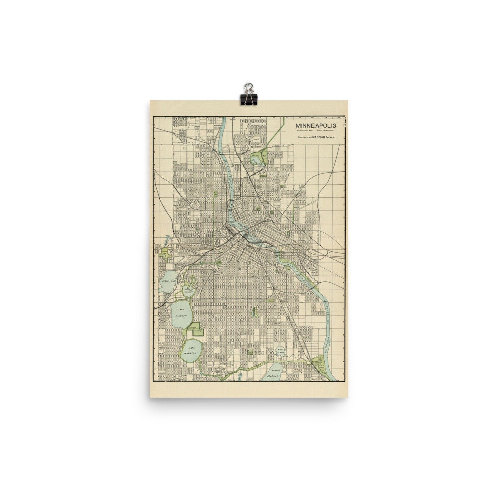 Old Minneapolis MN Map 1901 Vintage Minnesota City of Lakes - Etsy