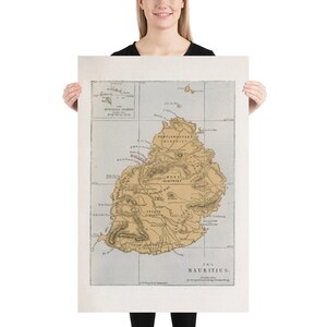 Old Mauritius Island Map (1862) Vintage Indian Ocean Isle Atlas Poster ...