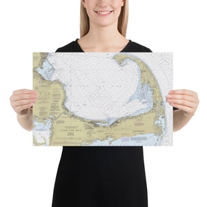 Cape Cod Bay Map (1996) Nautical Massachusetts Coast Chart Poster - Etsy