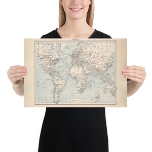 Old World Copper Mining Map (1907) Vintage Global Cu Metal Mines Atlas ...