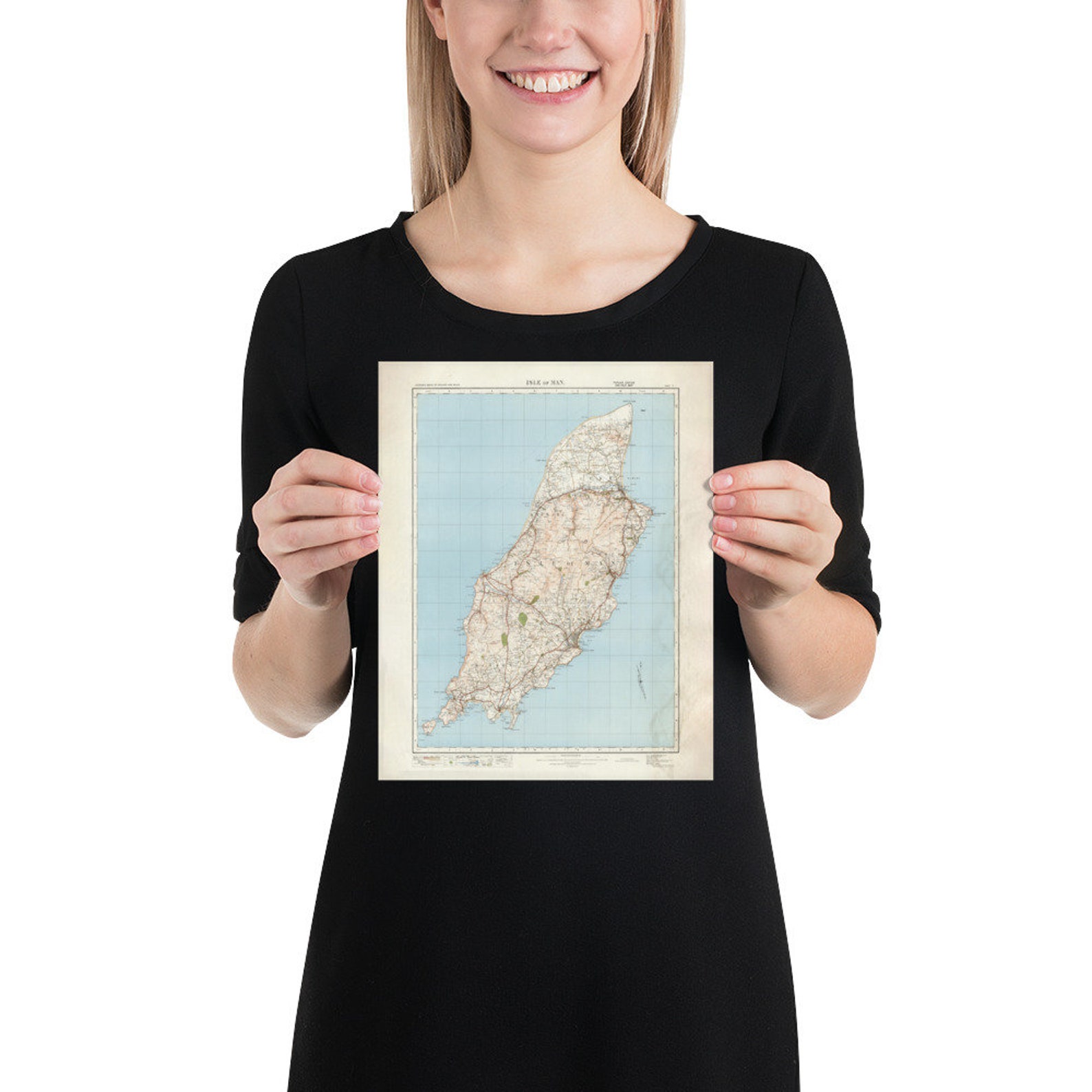 Old Isle of Man UK Map (1922) Vintage United Kingdom Island Atlas ...