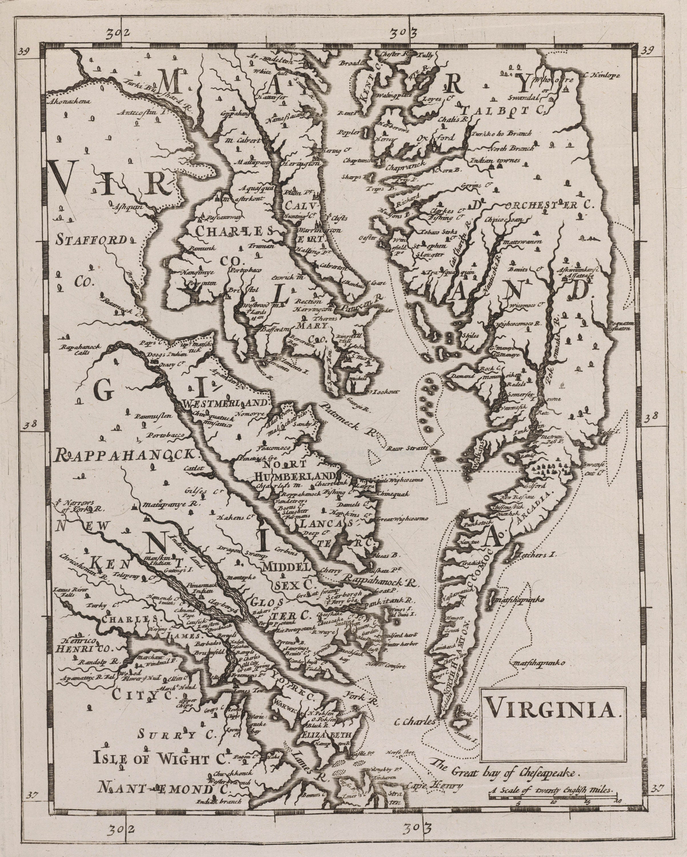 Old Chesapeake Bay Map (1681) Digital Download - Etsy Singapore