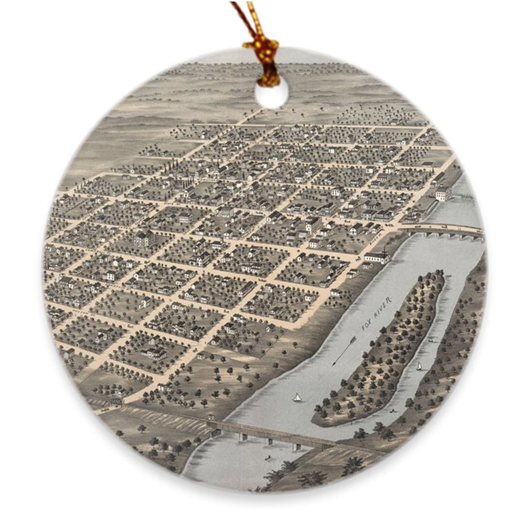 Old Geneva Il Map (1869) Vintage Chicago Suburbs City Atlas Ornaments ...