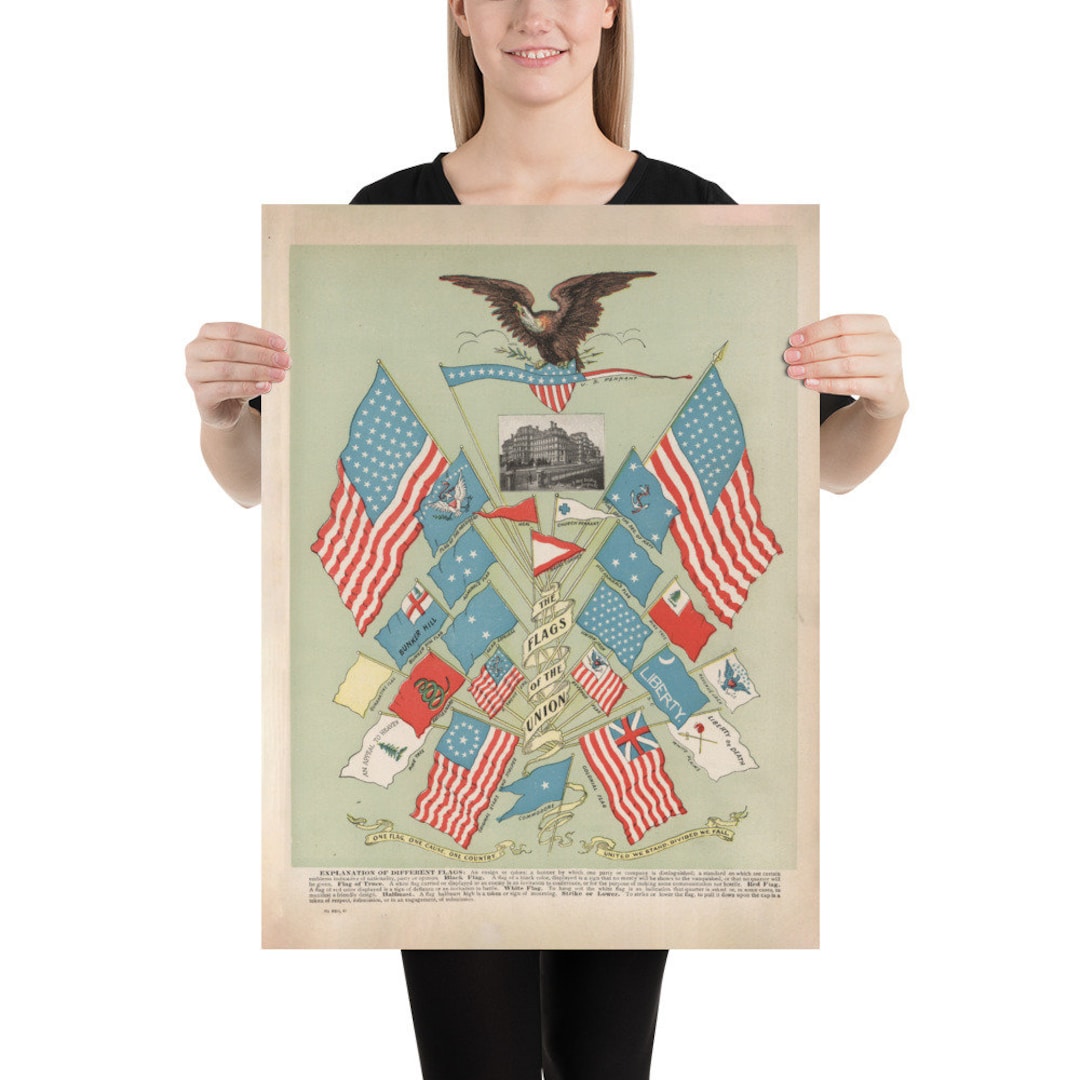 Old United States of America Flags (1901) Vintage American Liberty ...
