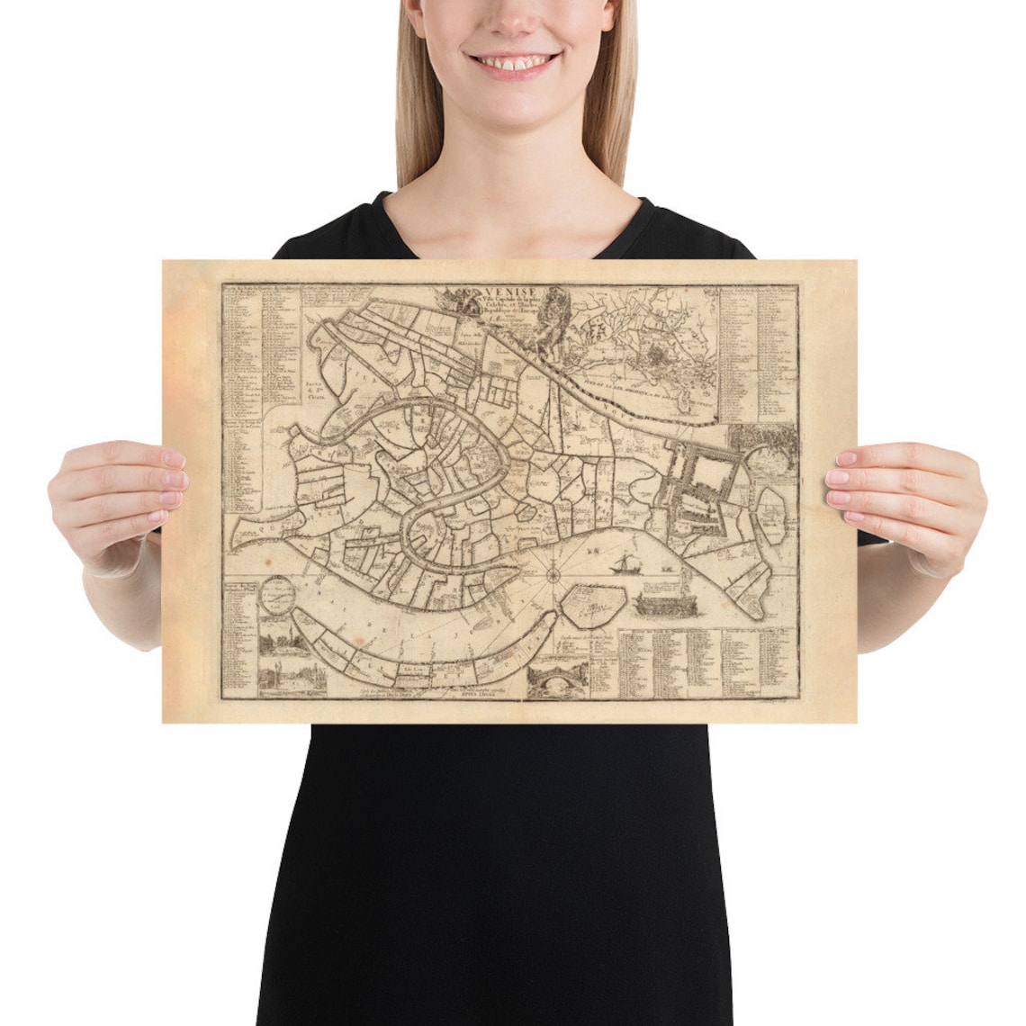 Old Venice Italy Map (1725) Vintage Venezia Italia Atlas Poster - Etsy