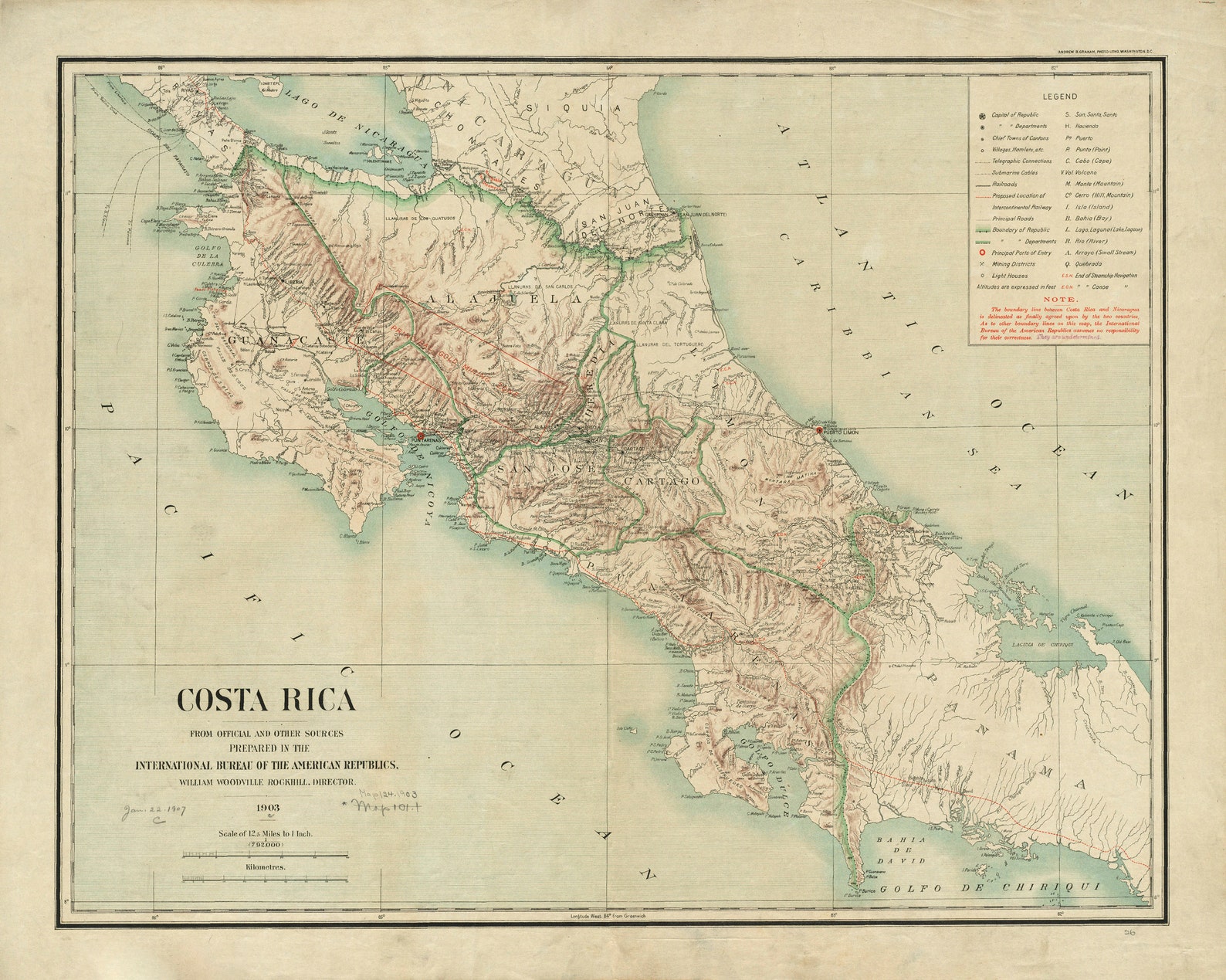 Vintage Costa Rica Map (1903) Old Costa Rican Atlas Digital Download ...