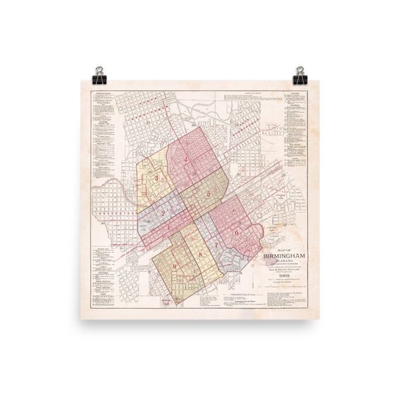 1950 Map Of Birmingham Alabama