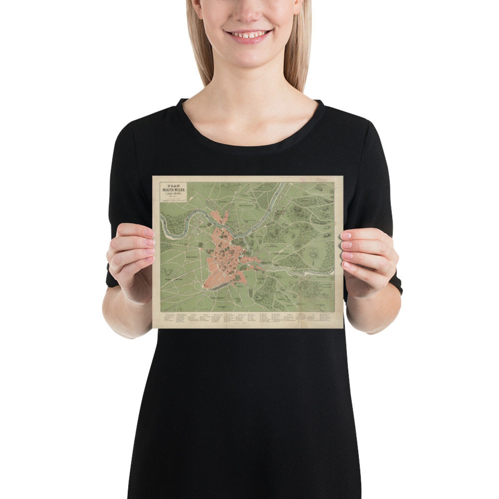 Old Vilnius Lithuania Map 1890 Vintage Vilna City & Street - Etsy