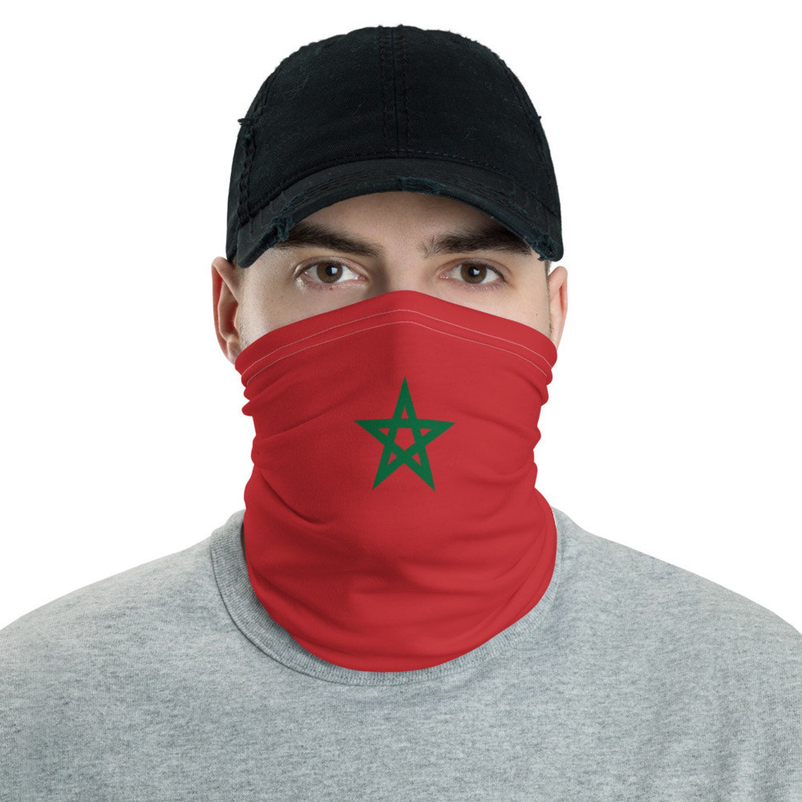 Morocco Flag Face Mask Moroccan Ancestry & Pride Neck Gaiter - Etsy