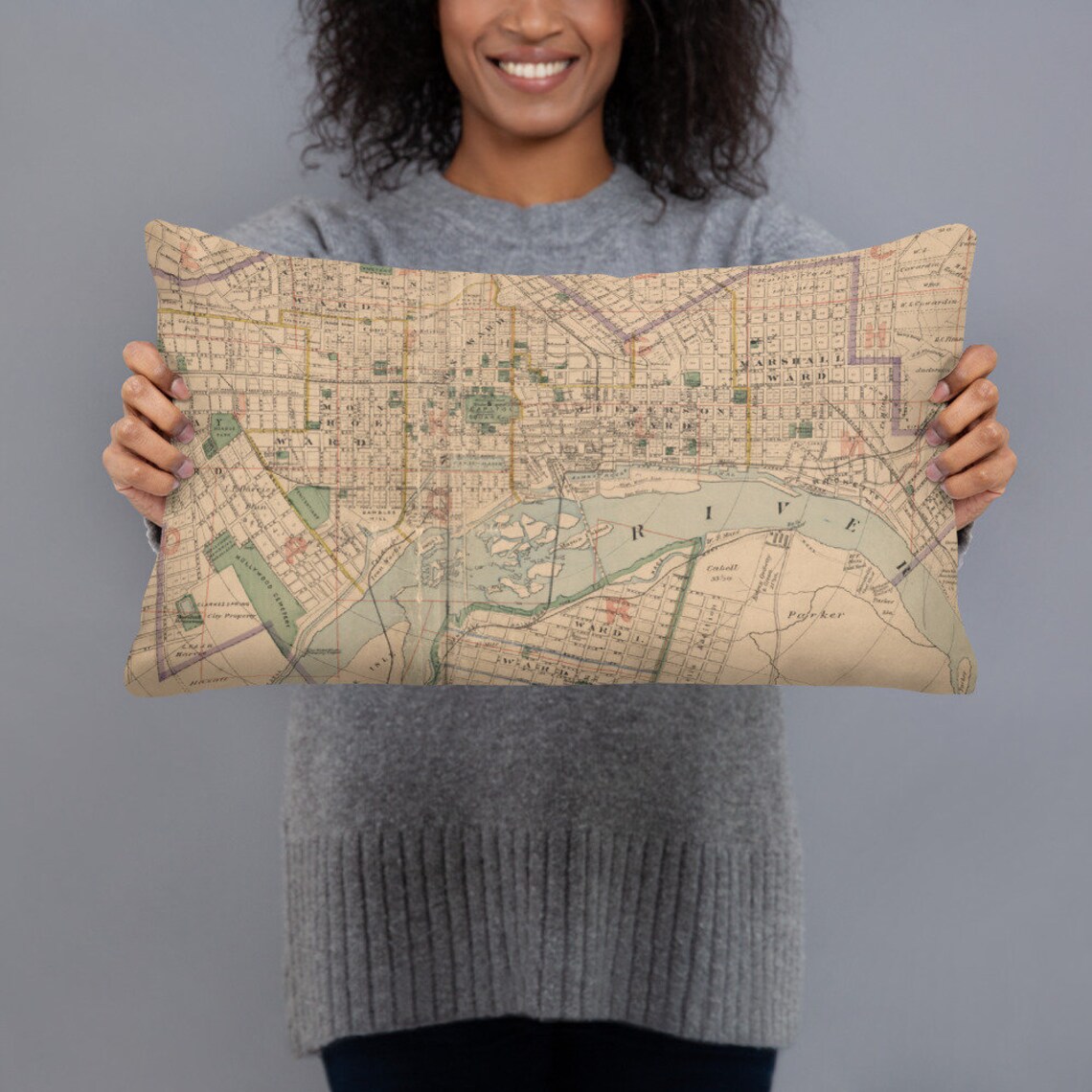 Rustic Richmond VA Map 1876 Old Virginia Capital City and - Etsy