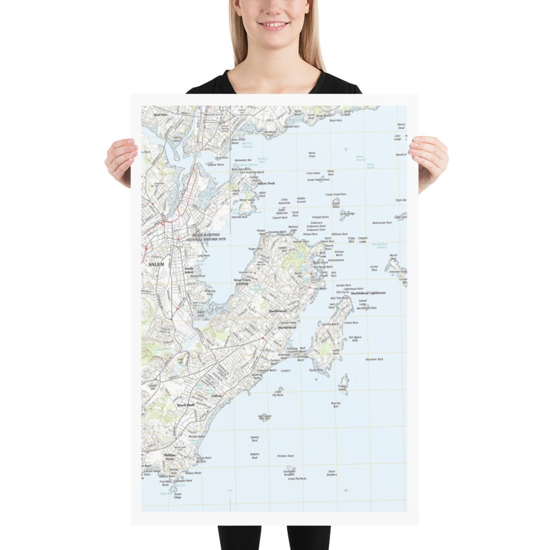 Marblehead MA Map (2015) Massachusetts North Shore Town Atlas Poster - Etsy