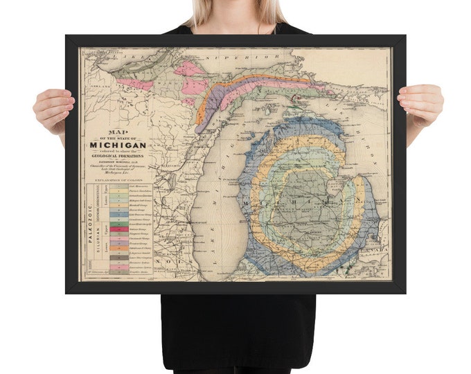 Michigan Map 1888 Old Great Lakes State Atlas Poster - Etsy