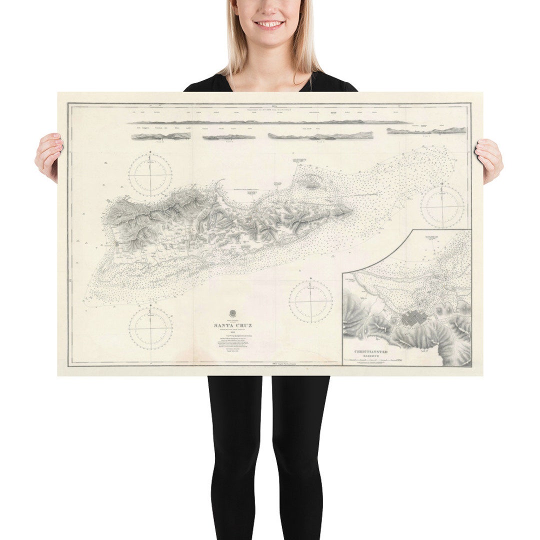 Old St Croix USVI Map (1903) Vintage US Virgin Islands Atlas Poster - Etsy