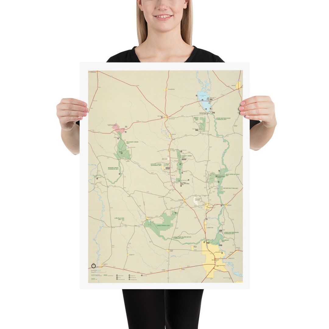 Big Thicket National Preserve Map (1993) Texas Forest Reserve Atlas ...