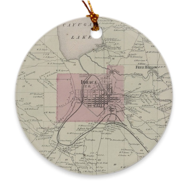 Old Ithaca NY Map 1866 Vintage Finger Lakes New York City | Etsy