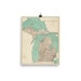 Michigan Map (1888) Old Great Lakes State Atlas Poster - Etsy