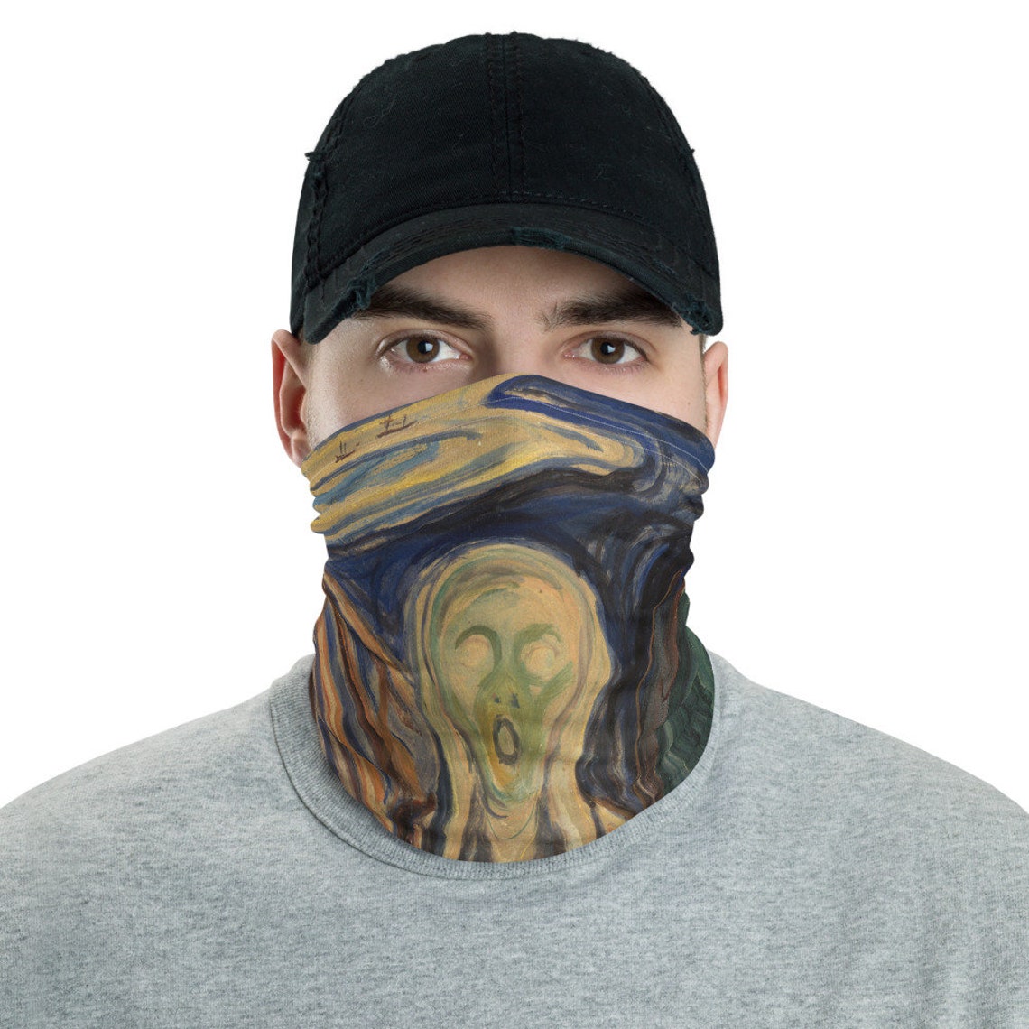 La maschera del viso urlo - Edvard Munch pittura collo ghiter - Etsy Italia
