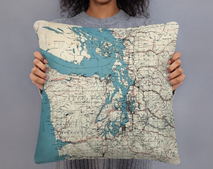 Vintage Puget Sound Lighthouse Map 1898 Washington State - Etsy