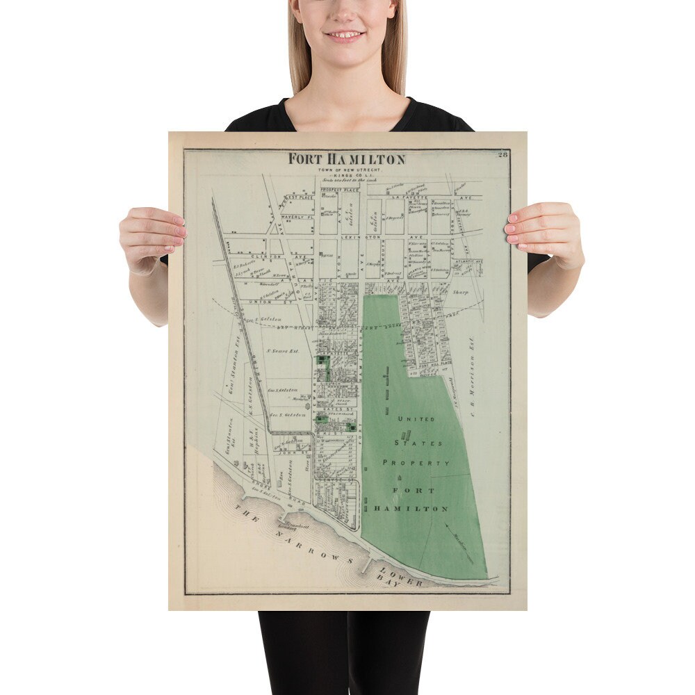 Old Fort Hamilton NY Map 1873 Vintage Brooklyn NY - Etsy