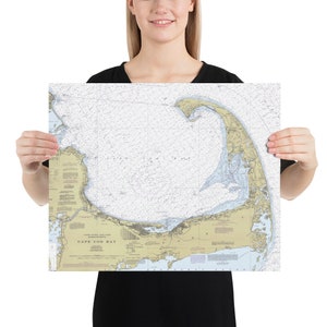 Cape Cod Bay Map (1996) Nautical Massachusetts Coast Chart Poster - Etsy