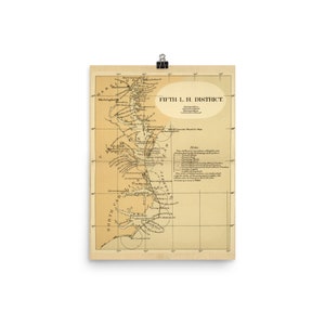 Virginia and North Carolina Lighthouse Map (1882) Old NC & VA Nautical ...