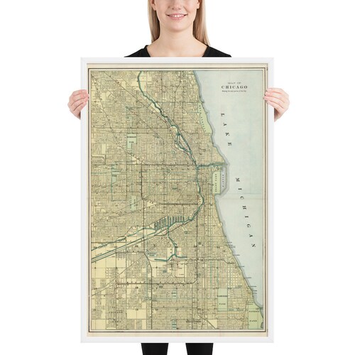 Old Chicago Map Art Print Set 1906 Archival Reproduction | Etsy
