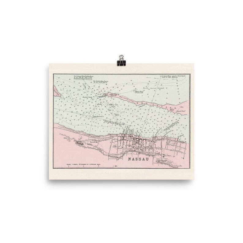 Old Nassau Bahamas Map 1904 Vintage Capital City & Street - Etsy