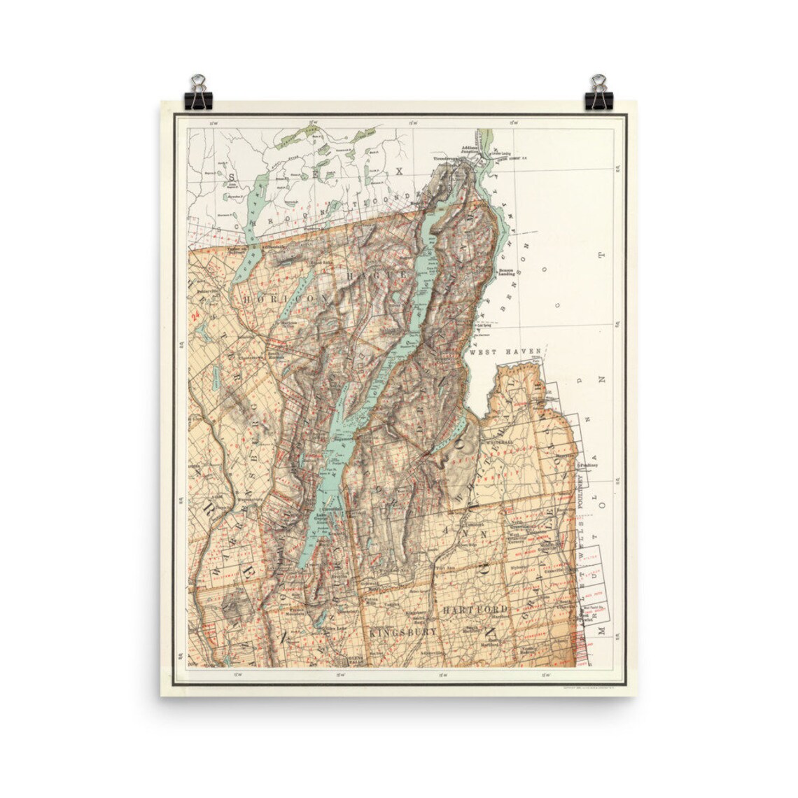 Old Lake George Map 1895 Vintage Queen of American Lakes - Etsy