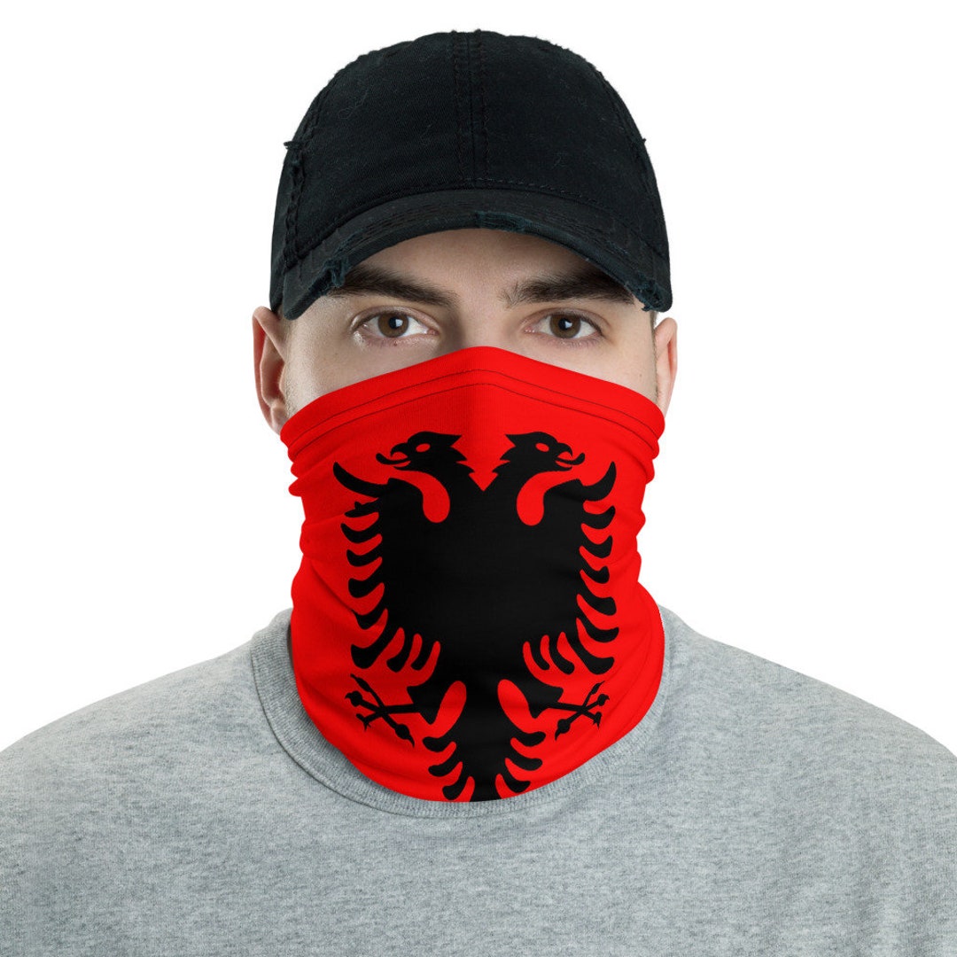 Albania Flag Face Mask - Albanian Pride & Ancestry Neck Gaiter - Etsy
