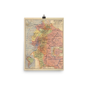 Ecuador Map (1913) Old Republic of the Equator Atlas Poster - Etsy